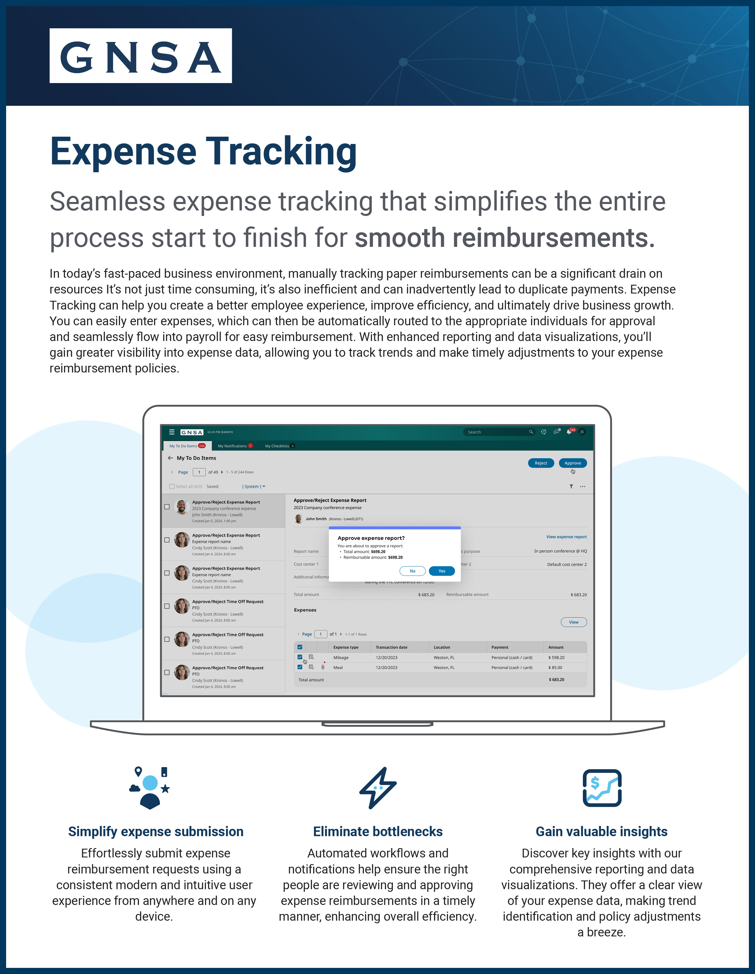 Expense Tracking Product Profile Download | GNSA